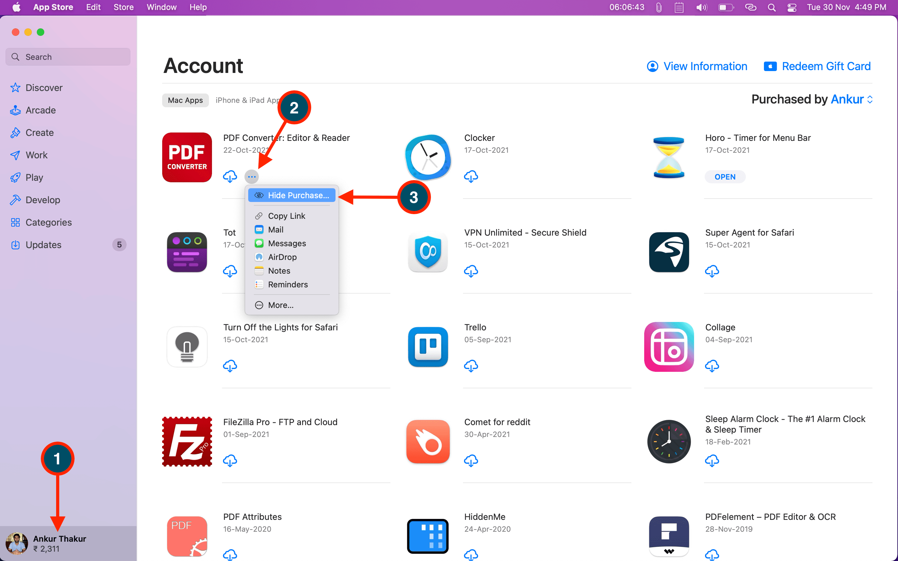 Cómo ocultar y mostrar las compras de la App Store en iPhone, iPad y Mac
