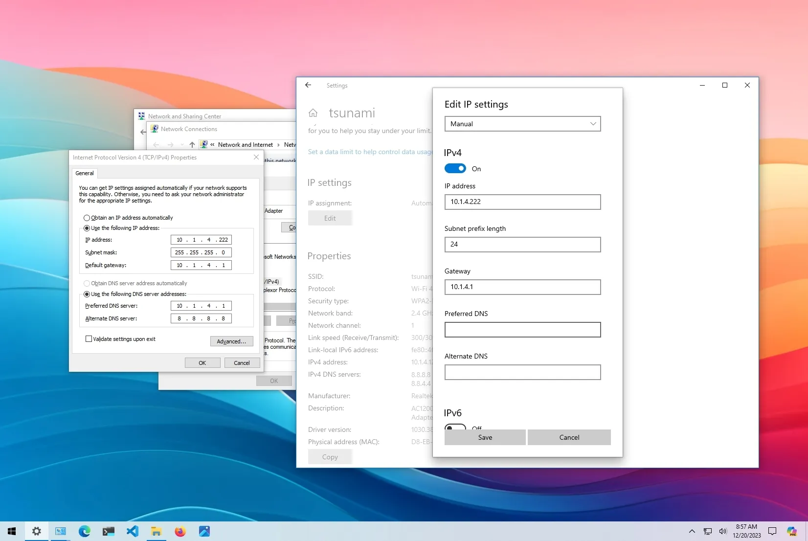 Cómo configurar una dirección IP estática en Windows 10