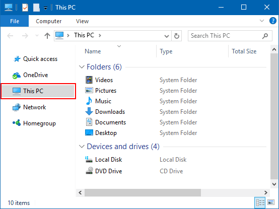 Imposta File Explorer per aprire questo PC anziché un rapido accesso