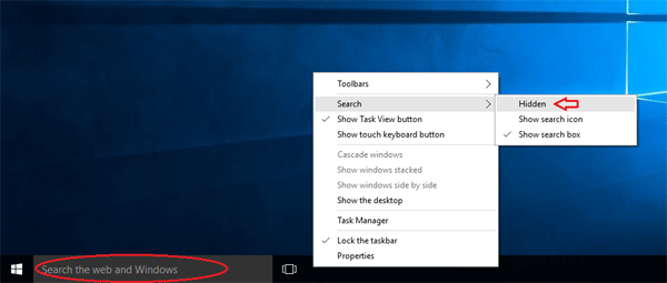 Nascondi i pulsanti di ricerca e visualizzazione dell'attività dalla ...