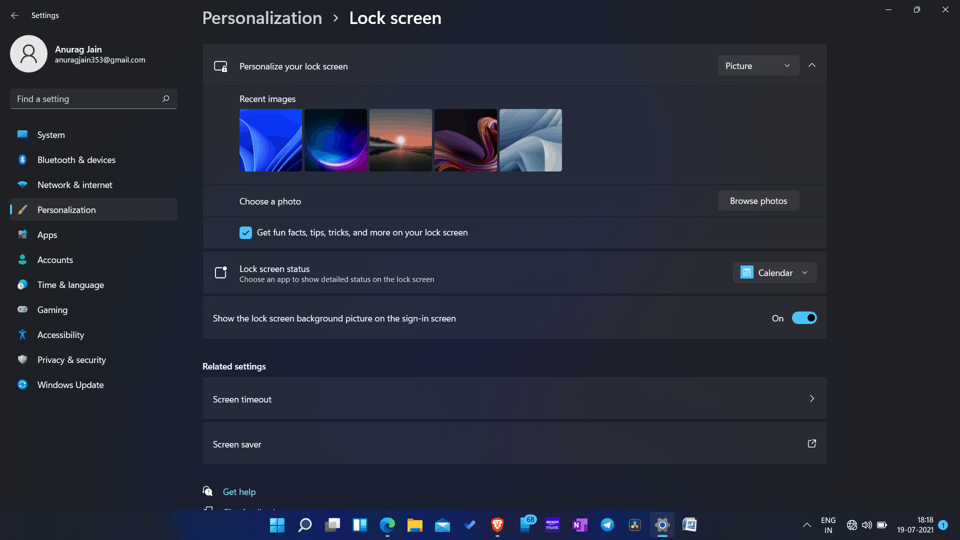 Come abilitare i salvaschermo di Windows 11