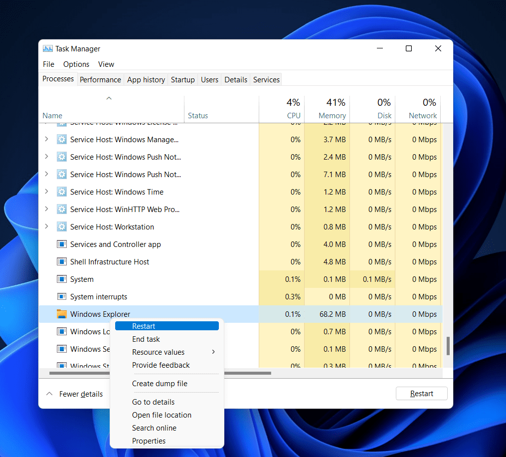 Come riavviare Esplora file di Windows 11