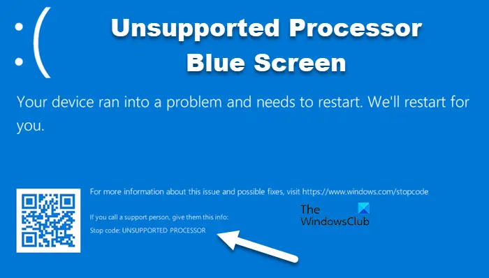 Risolvi la schermata blu del processore non supportato in Windows 11
