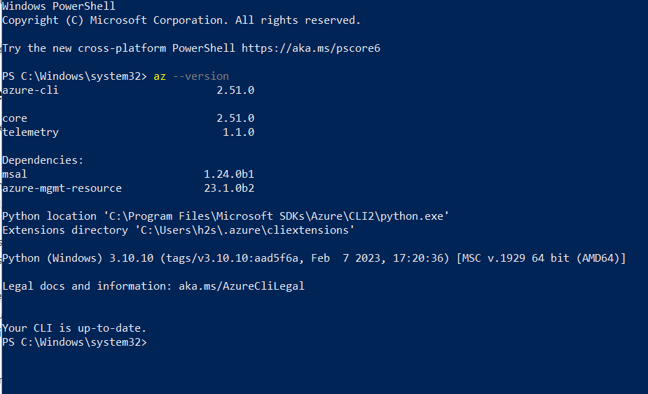 Installa Azure CLI su Windows 11 o 10 tramite Powershell o CMD