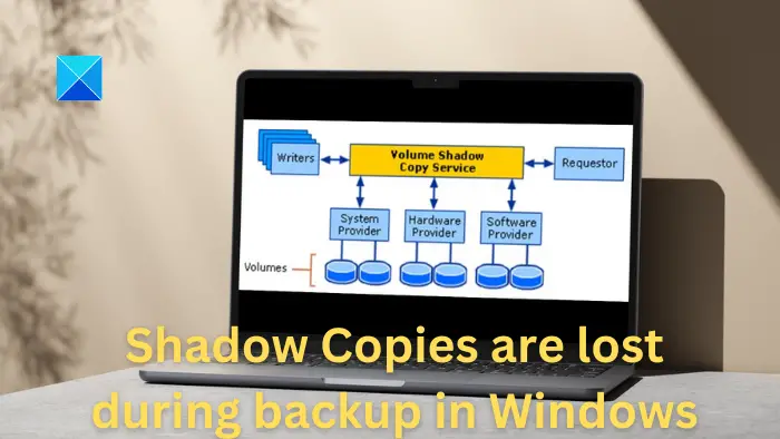 Le copie ombra si perdono durante il backup in Windows 11