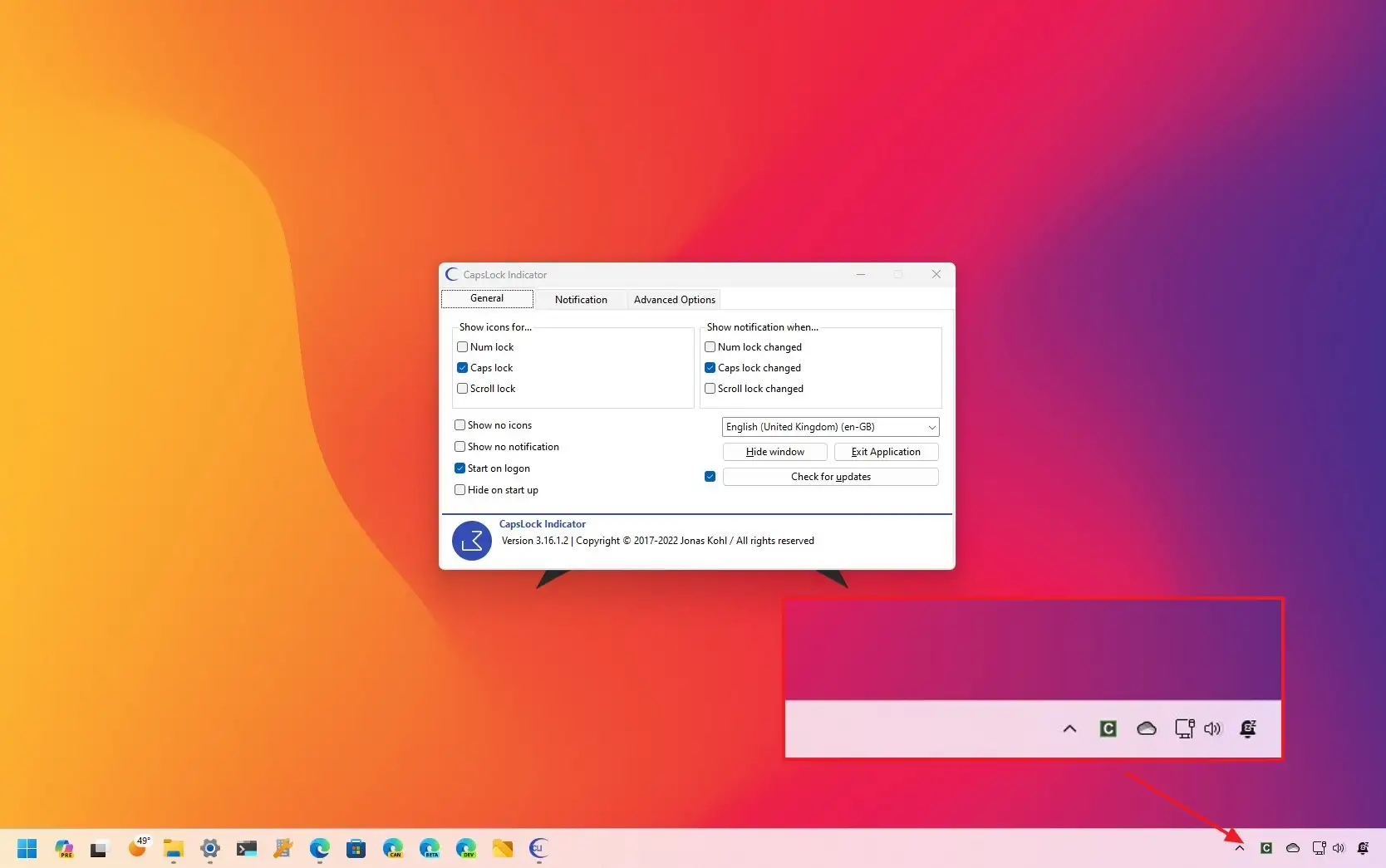 Come aggiungere l'indicatore di blocco dei tappi su Windows 11, 10 ...