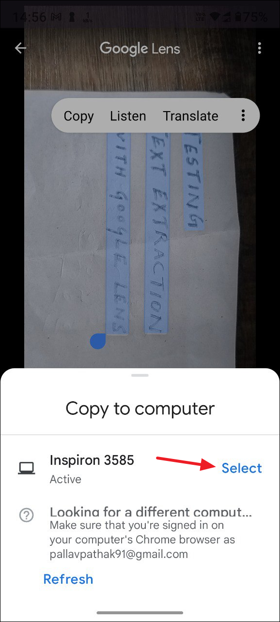 Come copiare testo sul computer dal telefono utilizzando Google Lens ...