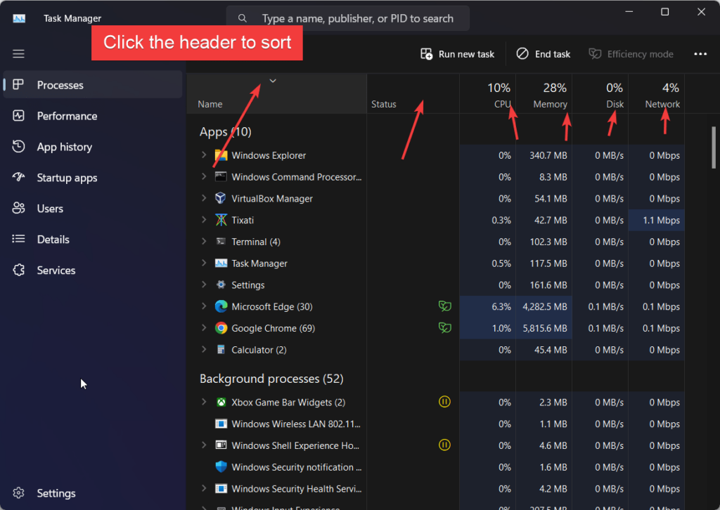 Come visualizzare app o servizi in esecuzione in background nel Task Manager di Windows 11 o 10 ...