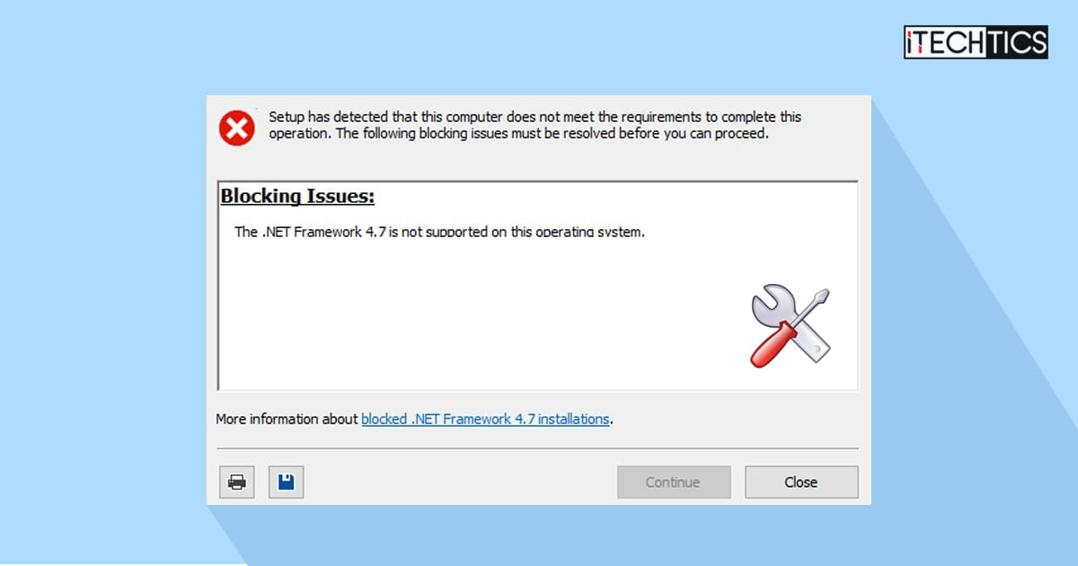 Come correggere "il framework .net 4.7 non è supportato su questo sistema operativo"
