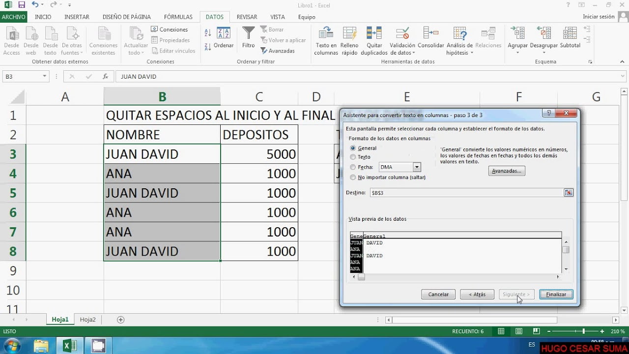 Come rimuovere gli spazi alla fine di una parola in Excel?