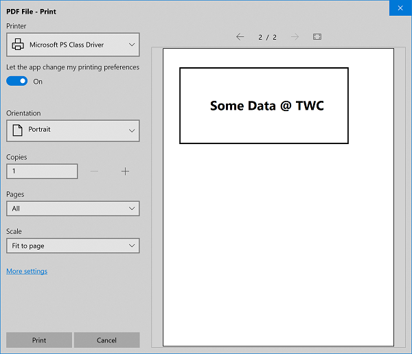 Impossibile stampare; Continua a ottenere output di stampa salva come messaggio in Windows 11 ...