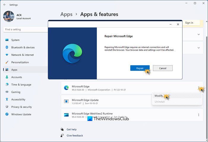 Come riparare o ripristinare il browser Microsoft Edge su Windows 11