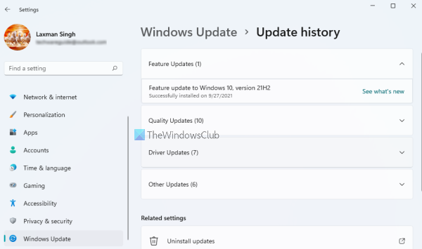 Impostazioni di Windows Update in Windows 11