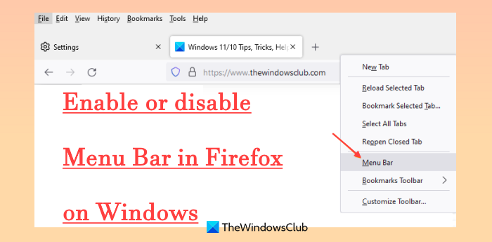 Come abilitare o disabilitare la barra dei menu in Firefox su Windows 11/10 - Tiempo de Frikis