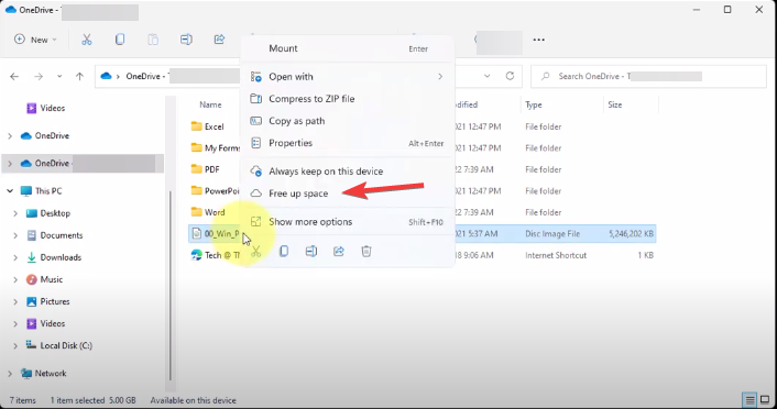 Come liberare spazio su disco con OneDrive su Windows 11