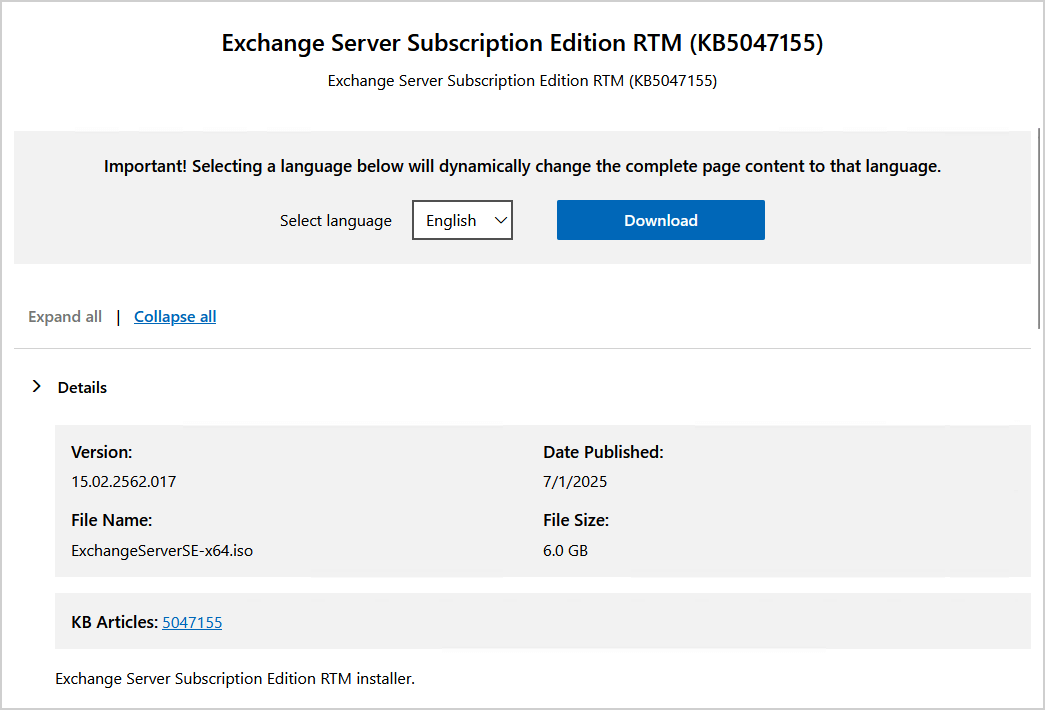 Exchange Server サブスクリプション エディション (SE) が利用可能です - Tiempo de Frikis