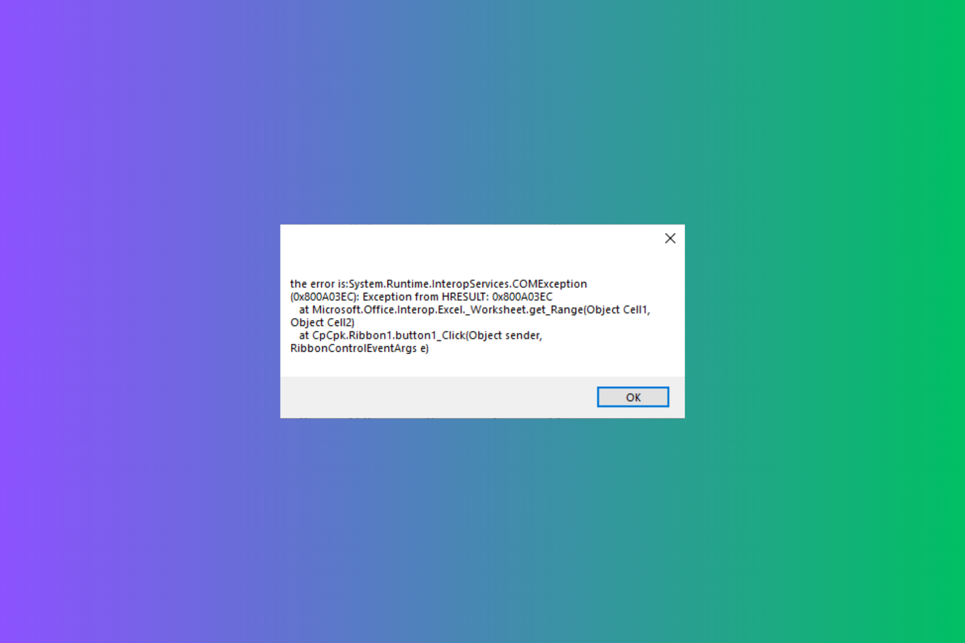 HRESULT 0x800A03ECエラーから例外を修正する方法 - Tiempo de Frikis