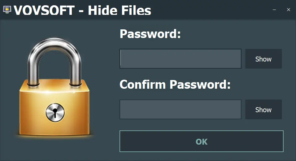 Vovsoft Hide Files でファイルを保護 – Windows 上のフォルダー ロッカー アプリの無料ライセンス