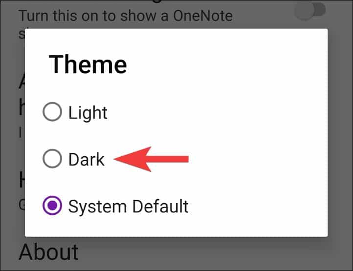 OneNote でダークモードを有効にする方法