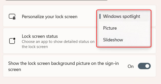ロック画面で Windows スポットライトを有効または無効にする方法