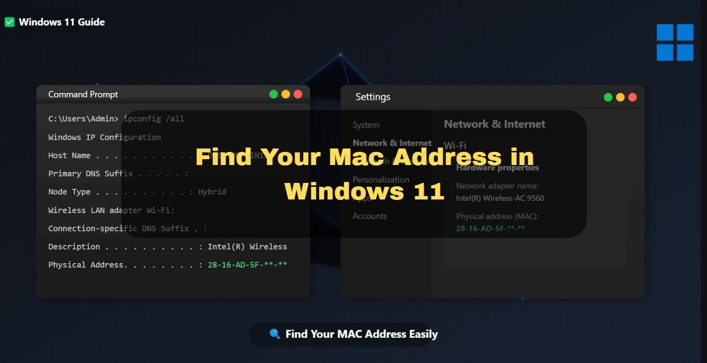 Windows11〜5のクイックメソッドでMacアドレスを見つける方法