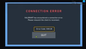 Valorant Connection Error van 135、68、81 WindowsPC [修正]