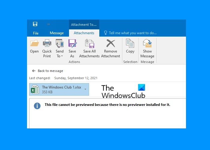 Outlook エラーのプレビューアがインストールされていないため、このファイルはプレビューできません - Tiempo de Frikis