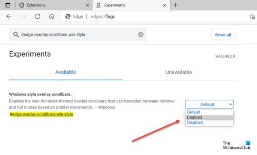 Microsoft Edge でオーバーレイ スクロールバーを有効または無効にする方法 - Tiempo de Frikis