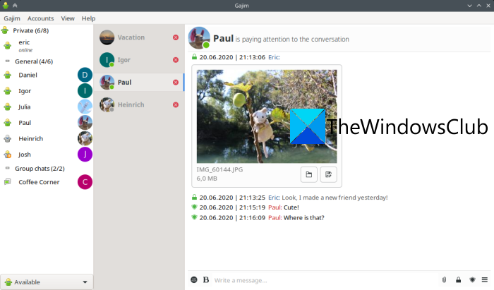 Windows PC 向けの最高の無料オープンソース XMPP クライアント - Tiempo de Frikis
