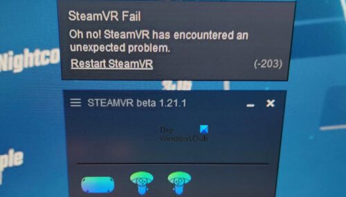 SteamVR 失敗エラー コード -203 を修正 - Tiempo de Frikis