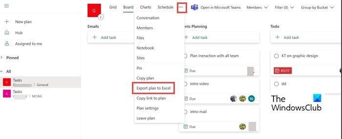 Planner から Excel シートに計画をエクスポートする方法 - Tiempo de Frikis