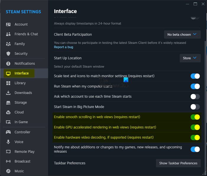 Steam Client Client WebHelper Highメモリ、CPUまたはGPU使用
