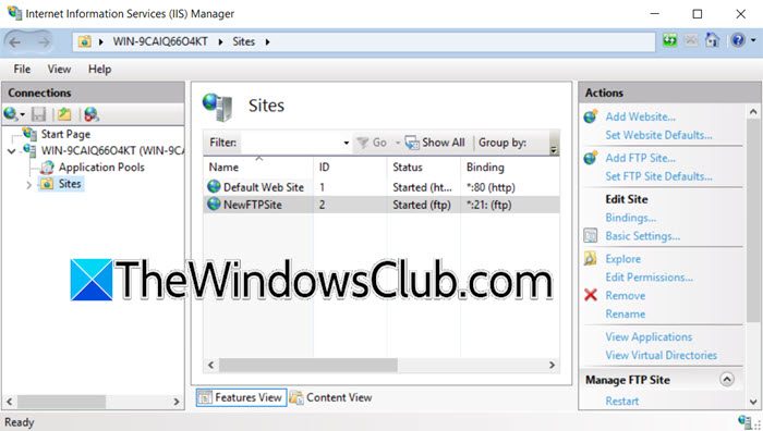 Kaip pridėti FTP svetainę „Windows“ serveryje - Tiempo de Frikis
