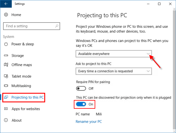 Verbinding maken met een projector of pc op een Windows 10-pc - Tiempo ...