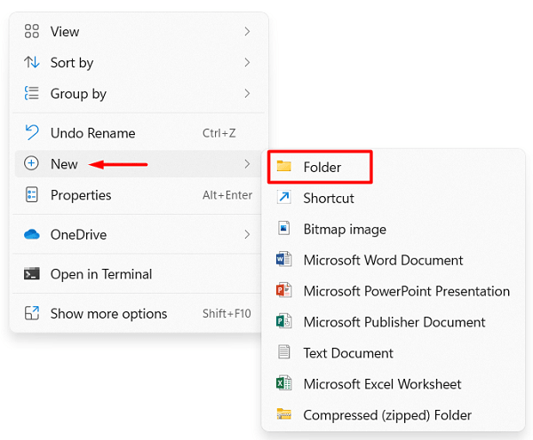 Een nieuwe map maken in Windows 11