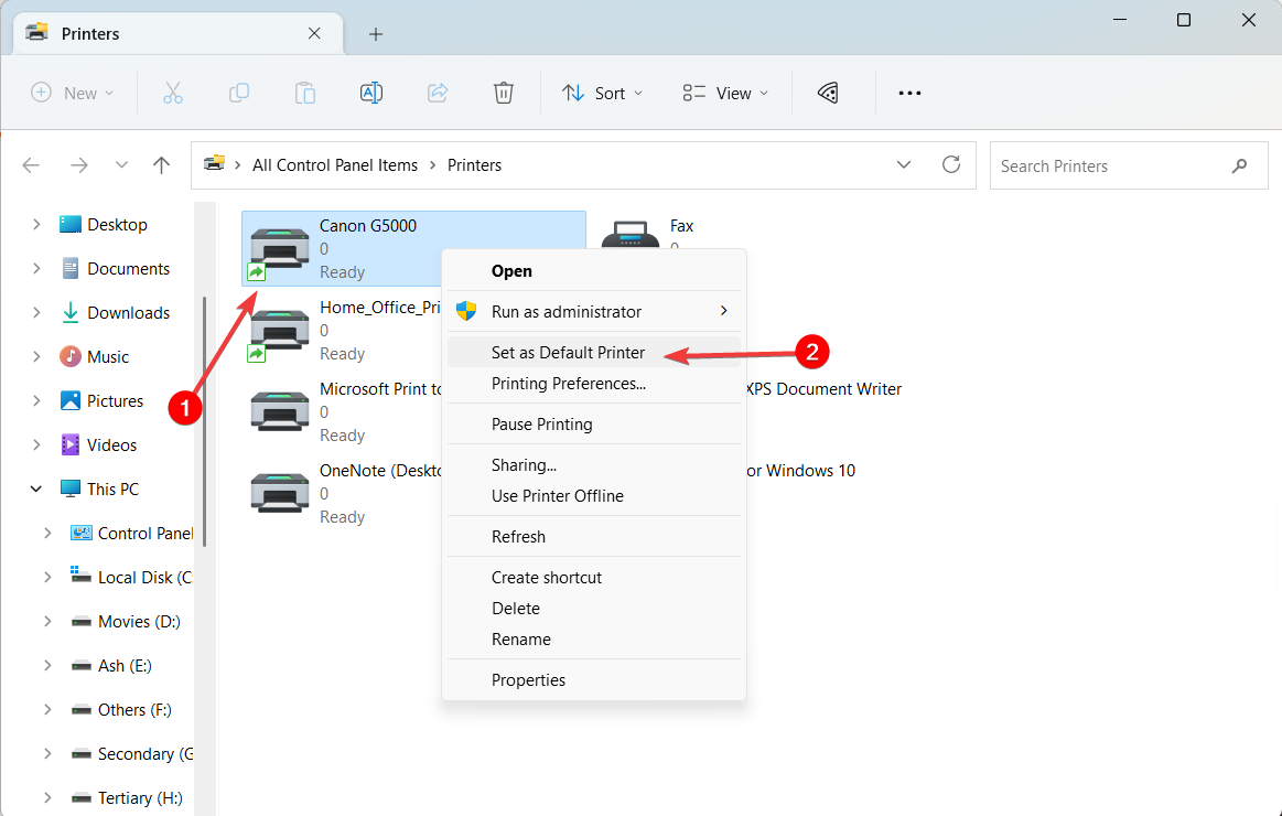 Snellere manieren om een standaardprinter in Windows 11 in te stellen