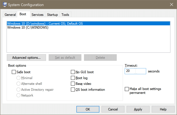 3 manieren om het Dual Boot-menu in Windows 10 te herstellen