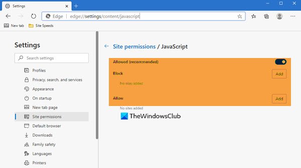 JavaScript in- en uitschakelen in Chrome, Edge, Firefox, Opera op Windows 11/10 - Tiempo de Frikis