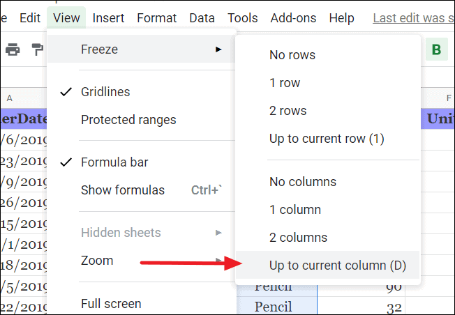 Hoe een kolom en rij te bevriezen in Google Sheets