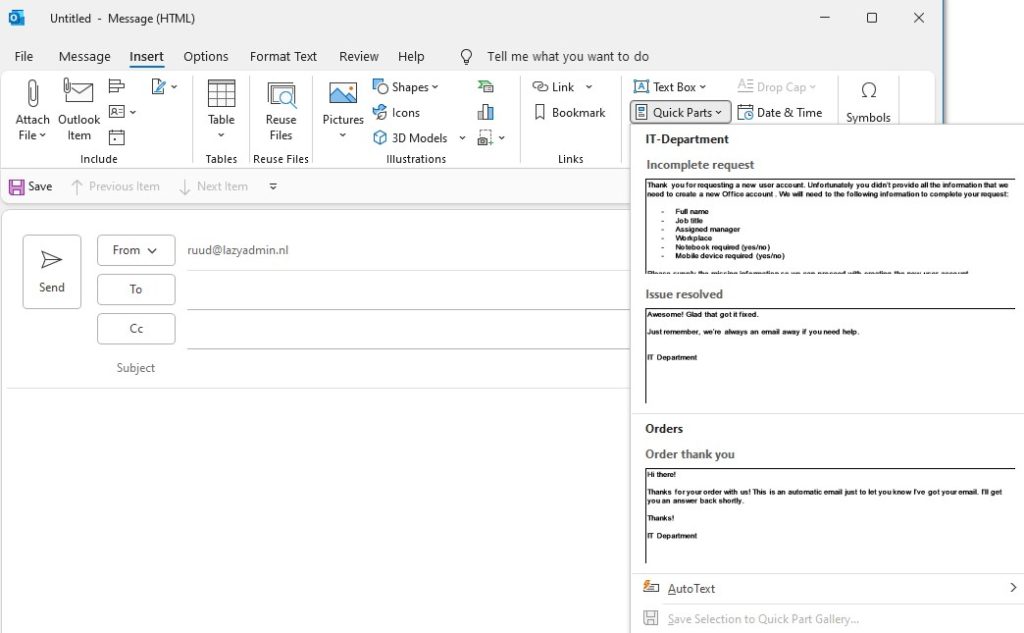 Outlook -e -mailsjablonen - hoe u ze eenvoudig kunt maken, gebruiken en ...