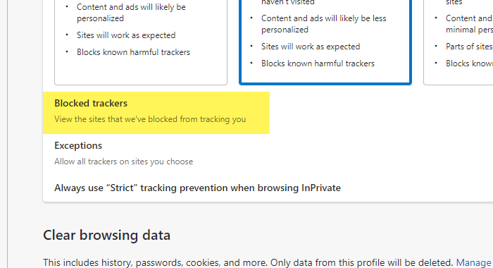 Hoe u alle geblokkeerde trackers in Microsoft Edge kunt bekijken of ...