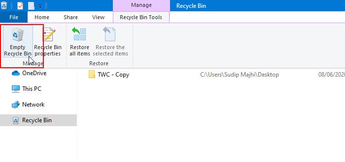 Hoe Recycle Bin op 6 verschillende manieren te legen in Windows 11/10