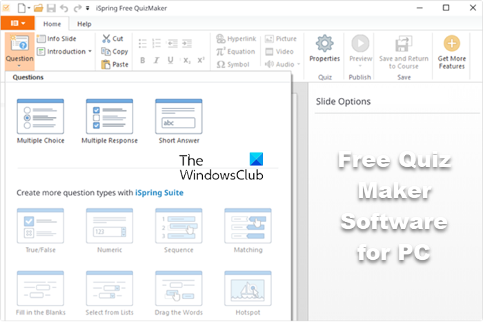 Beste gratis Quiz Maker-software voor Windows PC - Tiempo de Frikis