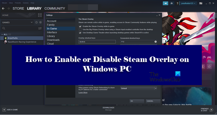 Steam-overlay op een Windows-pc in- of uitschakelen - Tiempo de Frikis