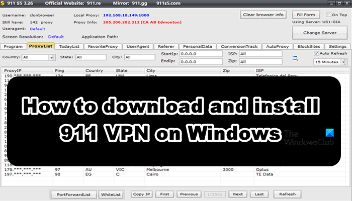 Hoe 911 VPN op een Windows-pc te downloaden en te installeren