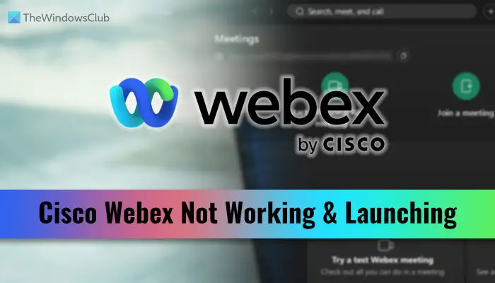 Cisco Webex fungerer eller starter ikke på Windows 11
