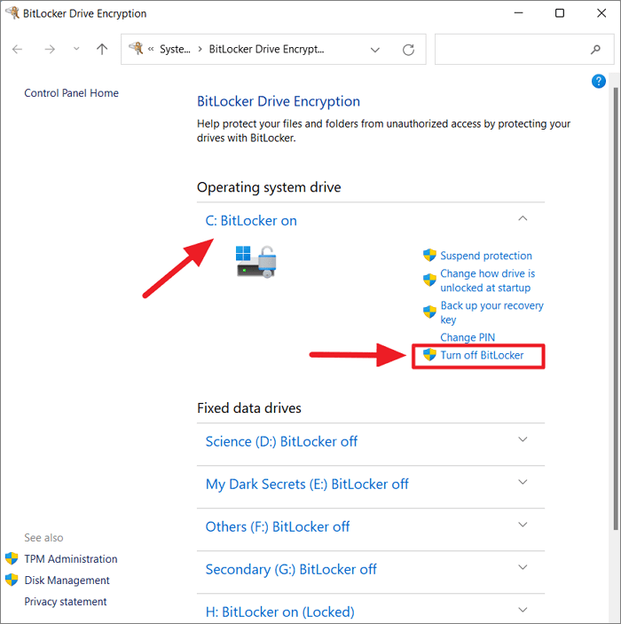Hvordan du aktiverer eller slår av bitlocker på Windows 11