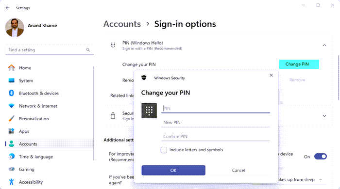 Jak zresetować lub zmienić PIN logowania w systemie Windows 11/10 - Tiempo de Frikis