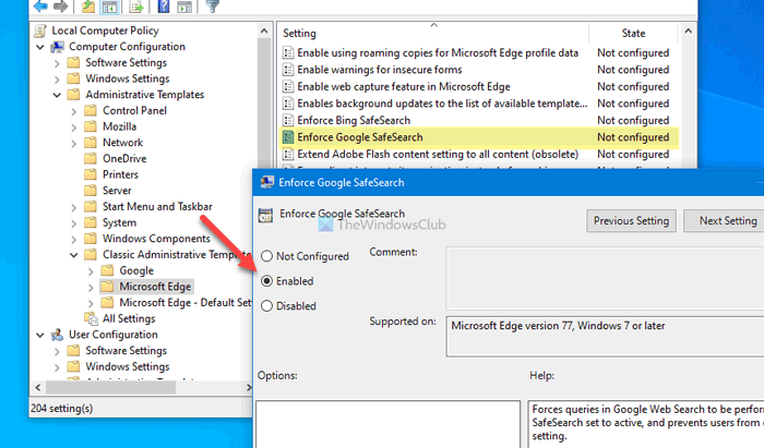 Jak wymusić Google SafeSearch w Microsoft Edge w Windows 11/10 - Tiempo ...