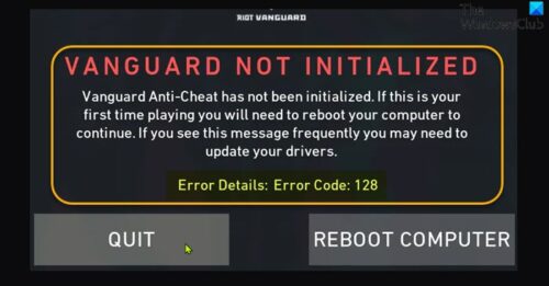 Napraw kody błędów VALORANT Vanguard 128, 57 na komputerze z systemem ...
